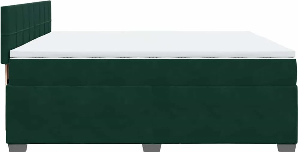 Box spring postel s matrací tmavě zelená 200x200 cm samet 3288705