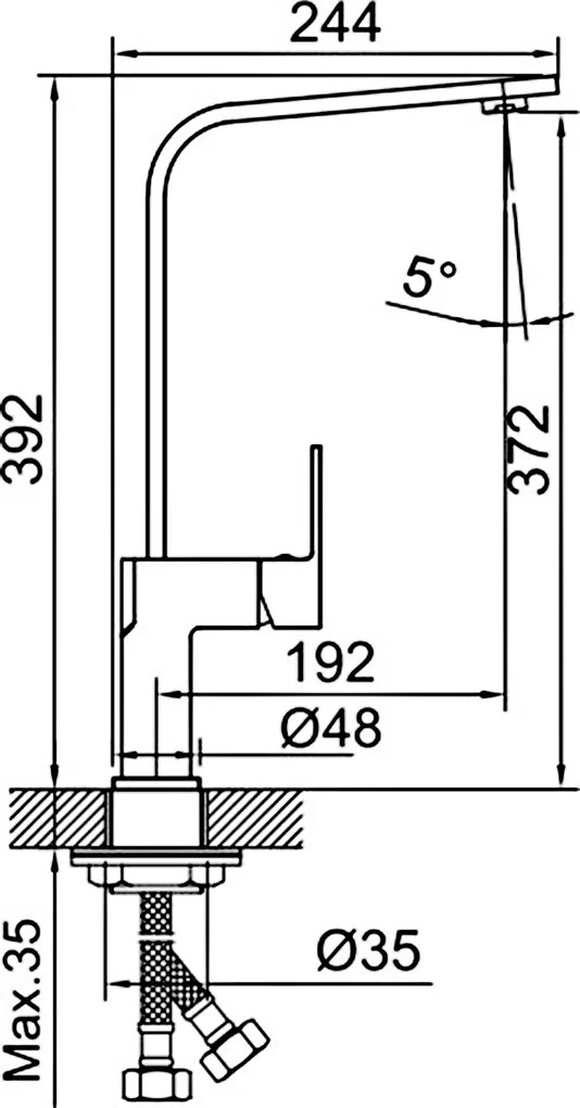 Sapho Sapho, FRACTO stojánková dřezová baterie, chrom, FA125