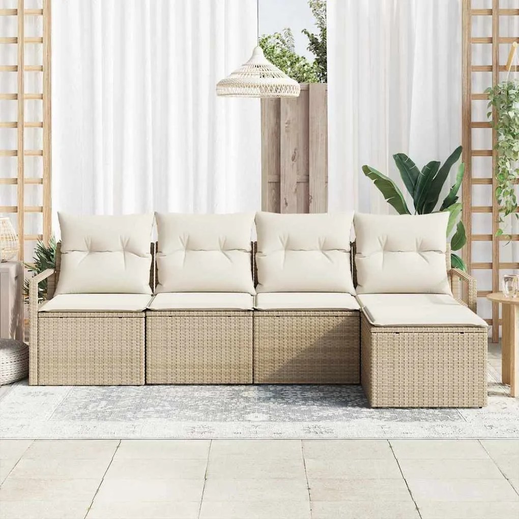 Set pohovek 5 ks Béžová polyratan 3346341