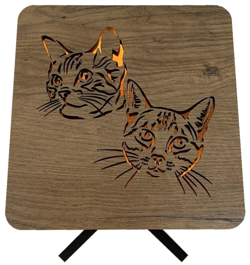Li-Go "Kočky" lampa 19x19cm provedení povrchu: ořech