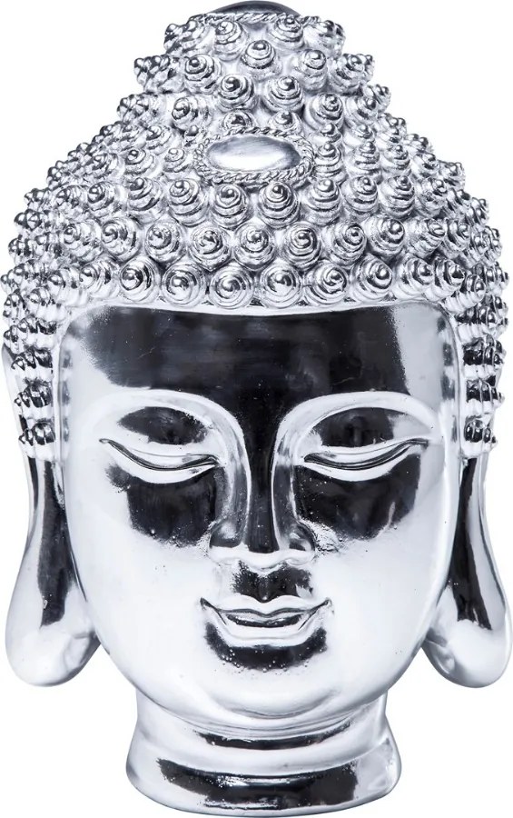 Dekorace Budha Kare Design hlava Chrome 30x16x18cm