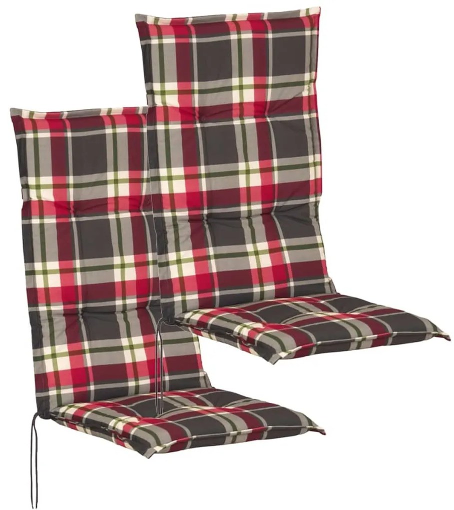 42118 vidaXL Polstry na zahradní židle 2 ks 117x49 cm červeno-zelené