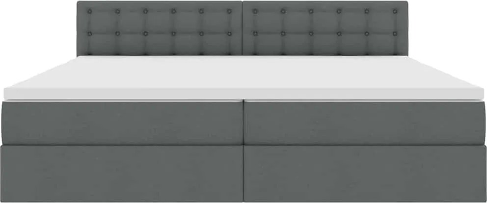 Postel s úložným prostorem a matrací Tmavě šedá 200 x 200 cm 3370657