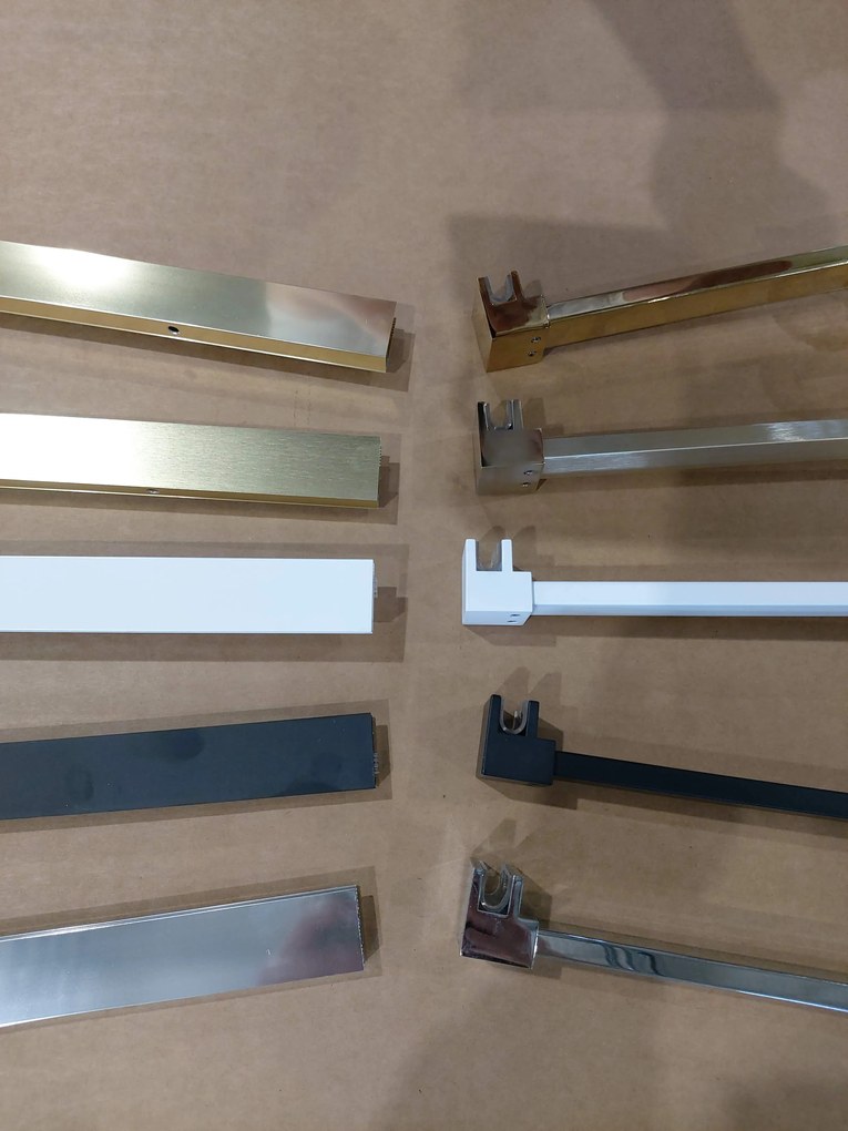 Erga Paris, stabilizační vzpěra pro sprchové zástěny o tloušťce skla 8mm, délka max. 100% 150cm, bílá matná, ERG-V02-PARIS-BAR-WH
