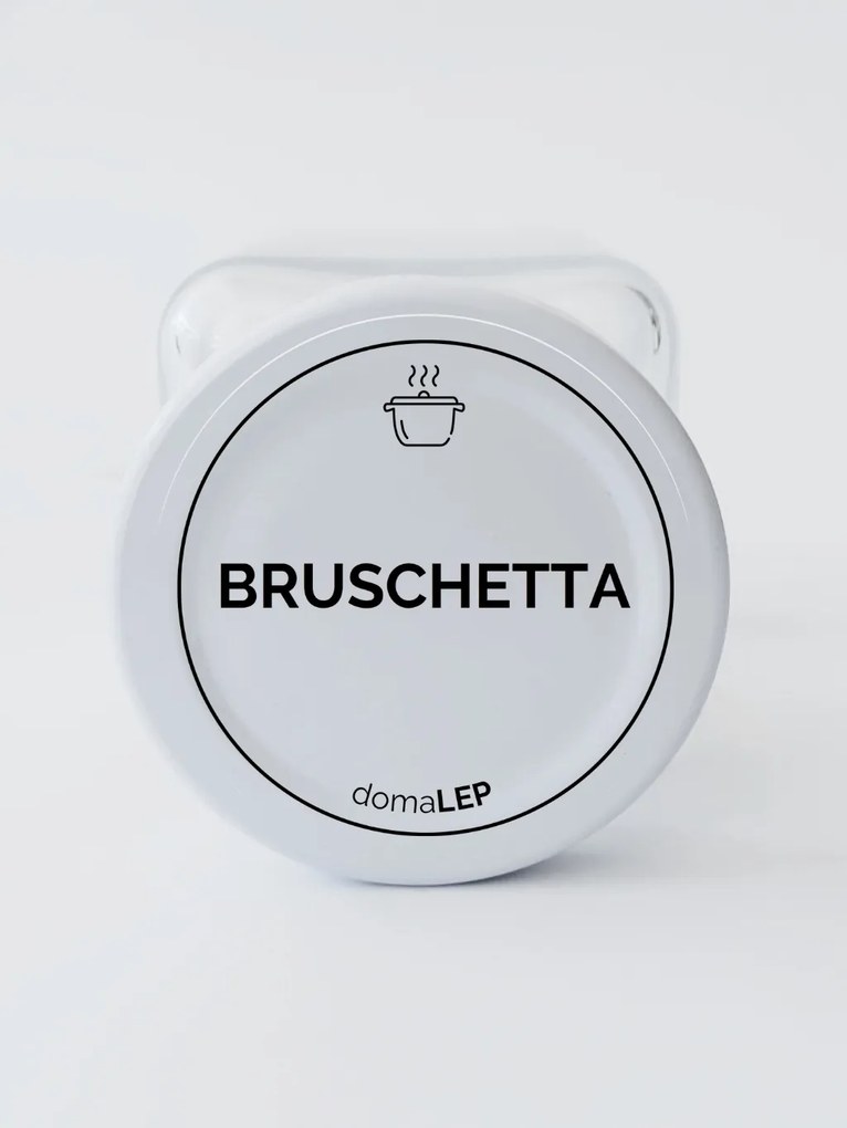 Samolepka na kořenky BRUSCHETTA průhledná 5 cm tučné písmo