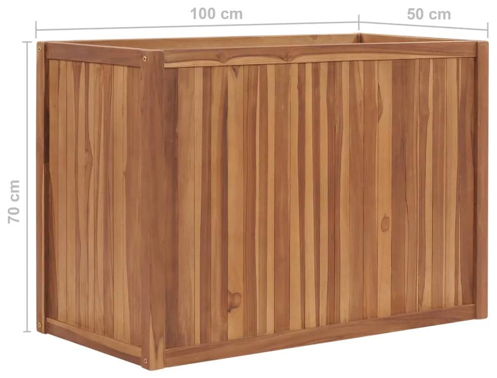 Vyvýšený záhon 100 x 50 x 70 cm masivní teakové dřevo,  48972