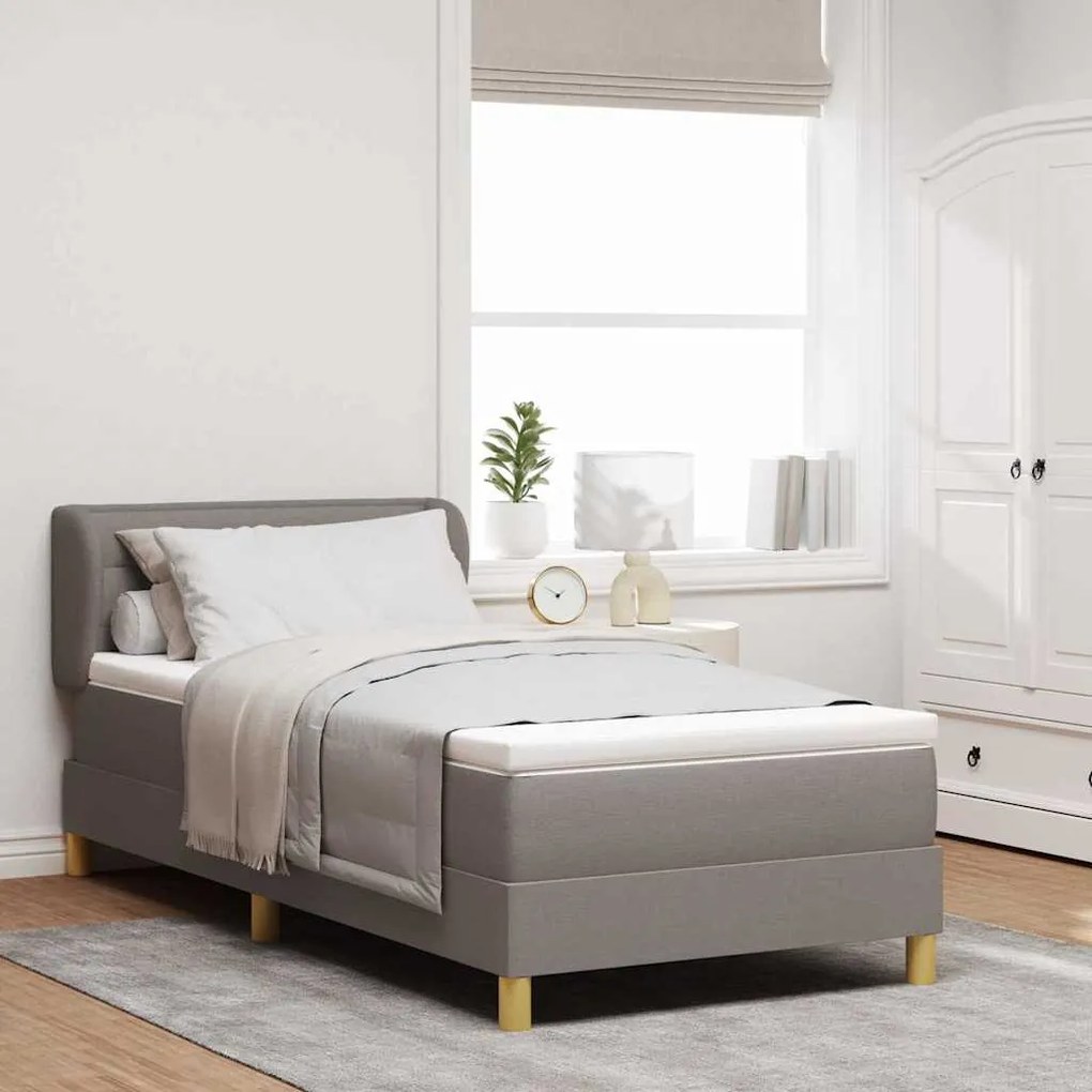 Postel s pružinami a matrací krémová 90x200 cm Fabric Taupe 3340119