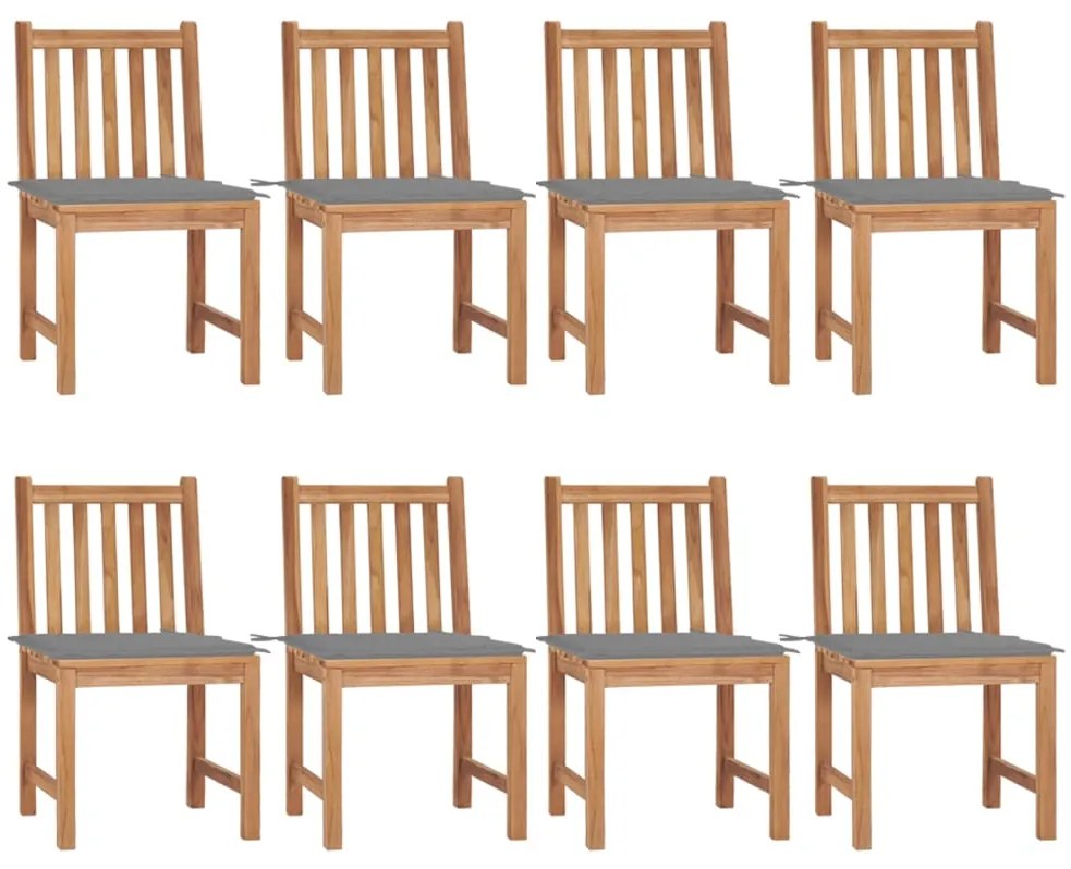 Zahradní židle s poduškami 8 ks masivní teak 3073143