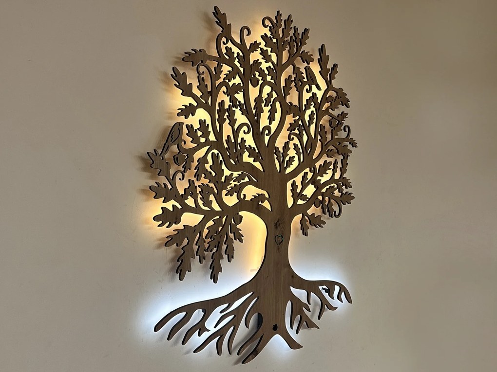 Li-Go "Dub" světelný strom 230V 90x110 cm provedení povrchu: dub světlý
