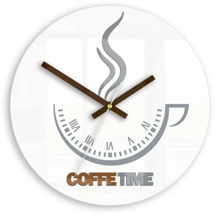 Nástěnné hodiny Coffe Time bílé