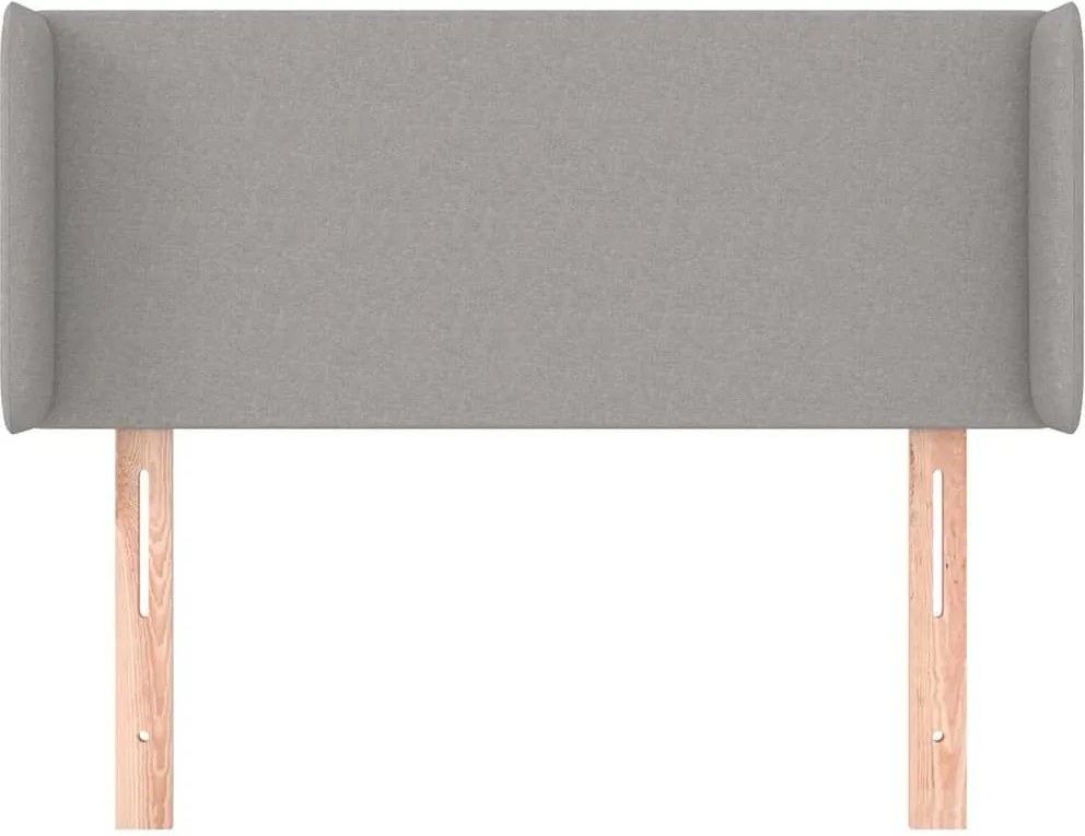 Čelo postele typu ušák světle šedé 93x16x78/88 cm textil 3118470