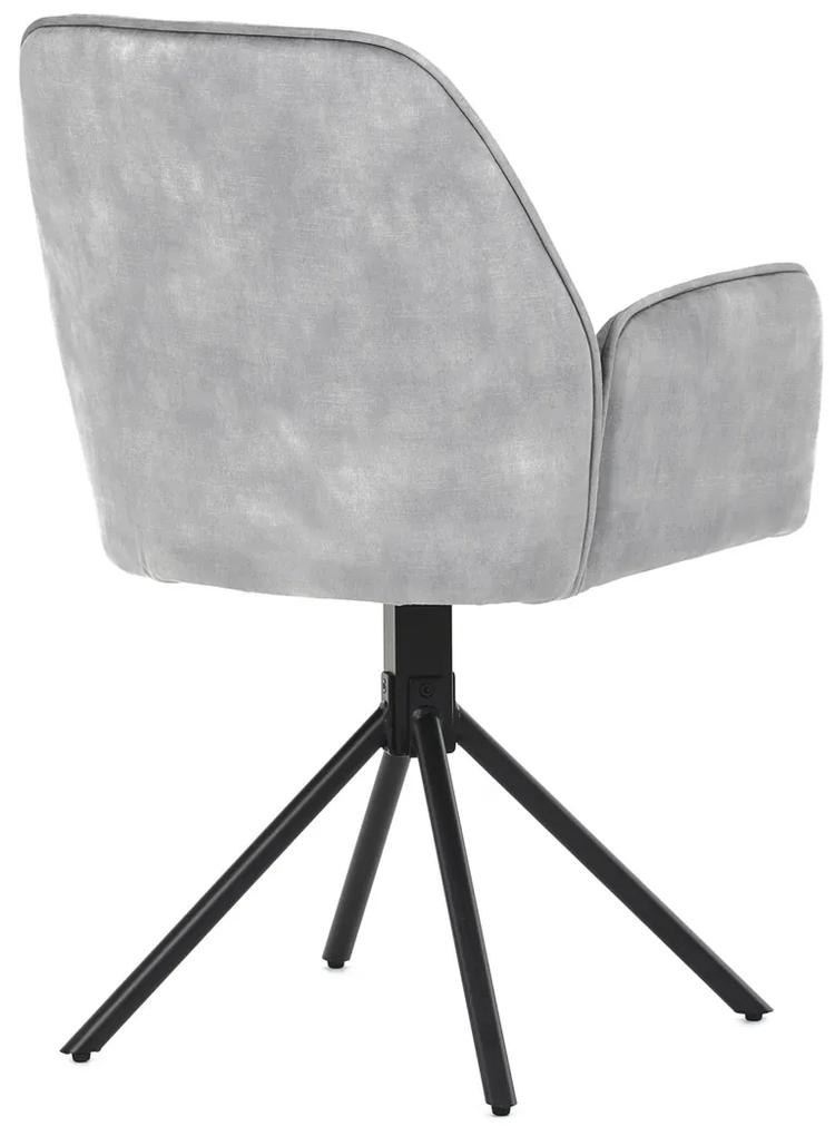 Židle jídelní a konferenční VERONICA stříbrná látka v dekoru žíhaného sametu