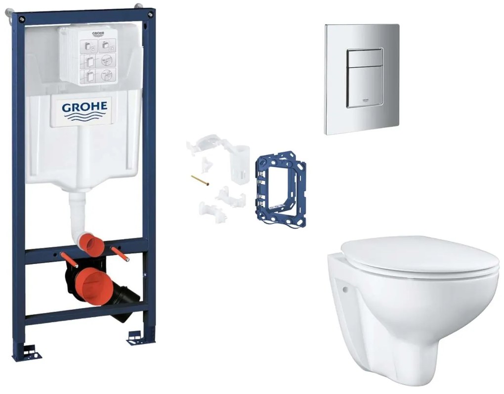 Grohe Rapid SL - Set předstěnové instalace, klozetu, sedátka SoftClose, tlačítka Skate Cosmopolitan a sady pro vhazování tablet, chrom SANI11BB2133