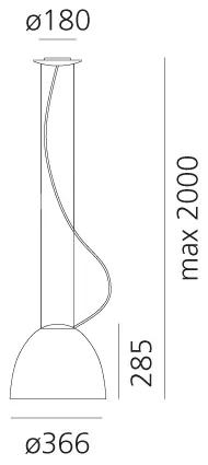 Artemide Designové závěsné LED svítidlo Nur Gloss mini Ø 36,6cm, 2700K, 1 x E27 Barva: Černá