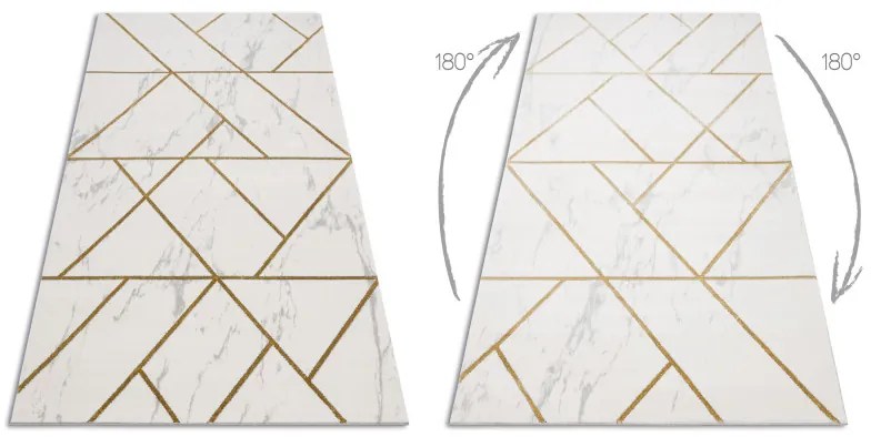 Dywany Łuszczów, Kusový koberec Emerald geometric 1012 cream and gold, 200x290, bílá, kancelář