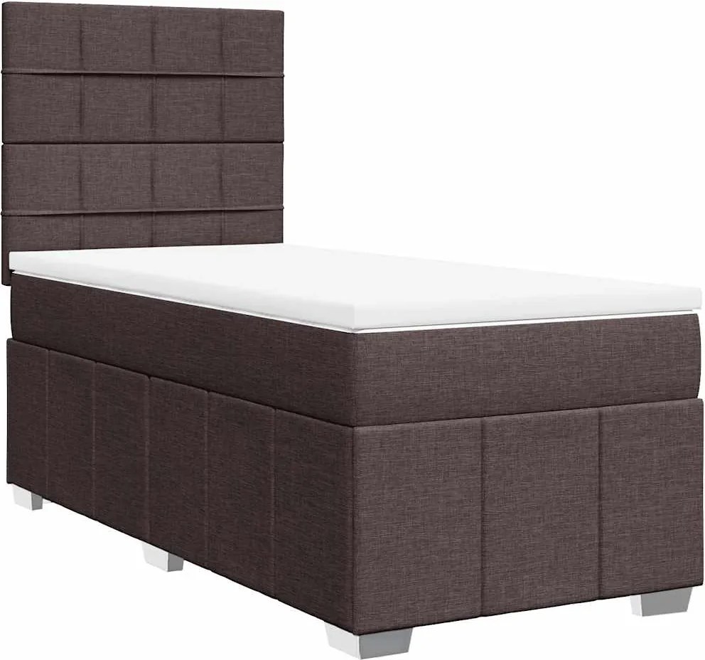 Box spring postel s matrací tmavě hnědá 90x200 cm textil 3291554