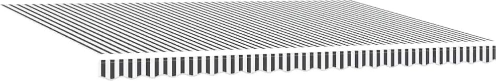 Ručně zatahovací markýza antracitová a bílá 500 x 300 cm 3310238