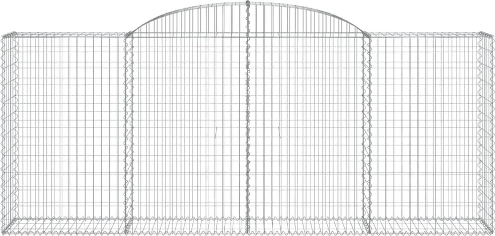 Klenuté gabionové koše 3 ks 300x50x120/140cm pozinkované železo 3146720