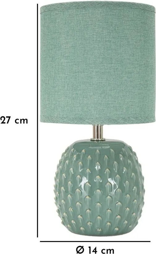 Světle modrá keramická stolní lampa s textilním stínidlem (výška 27 cm) Pontus – Mauro Ferretti