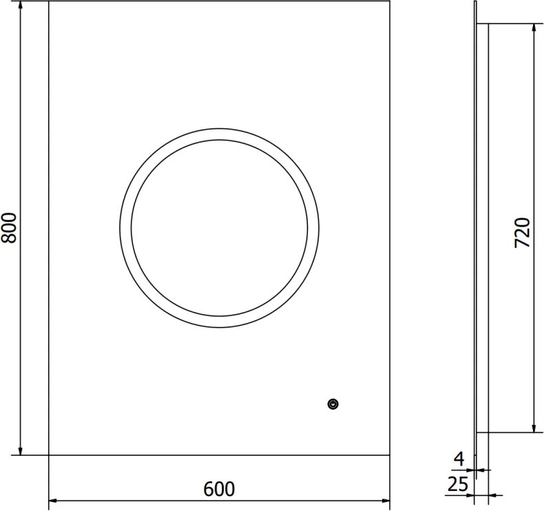 Mexen Koga, LED koupelnové zrcadlo s podsvícením 60 x 80 cm, 6000K, ochrana proti zamlžování, 9821-060-080-611-00