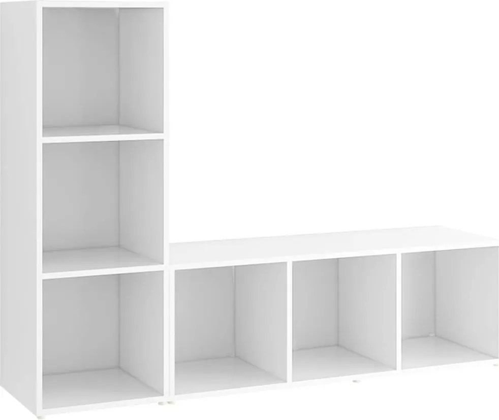 TV skříňky 2 ks bílé 107 x 35 x 37 cm dřevotříska 3079934