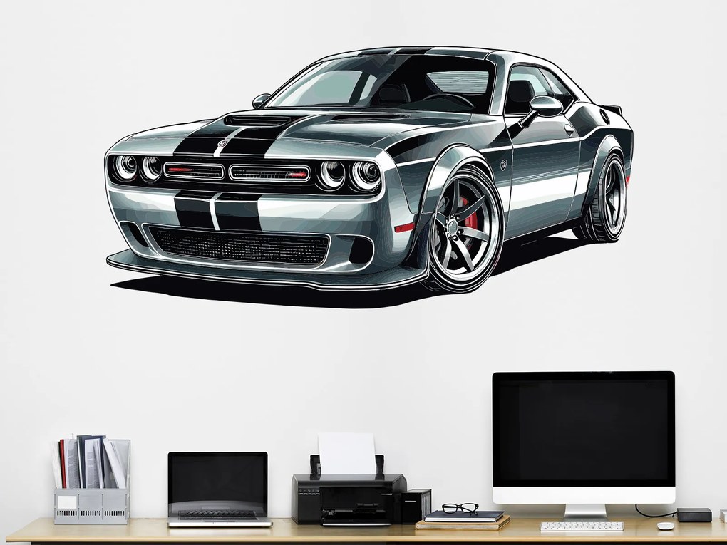 Dodge Challenger samolepka na zeď arch 75 x 37 cm