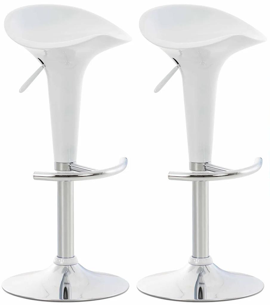 Plastová barová židle Shine bílá (SET 2 ks) - Bílá