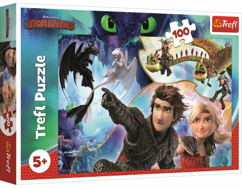 Trefl Puzzle Jak vycvičit draka 3 V zemi draků, 100 dílků