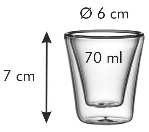 Dvoustěnná sklenice myDRINK 70 ml, 2 ks