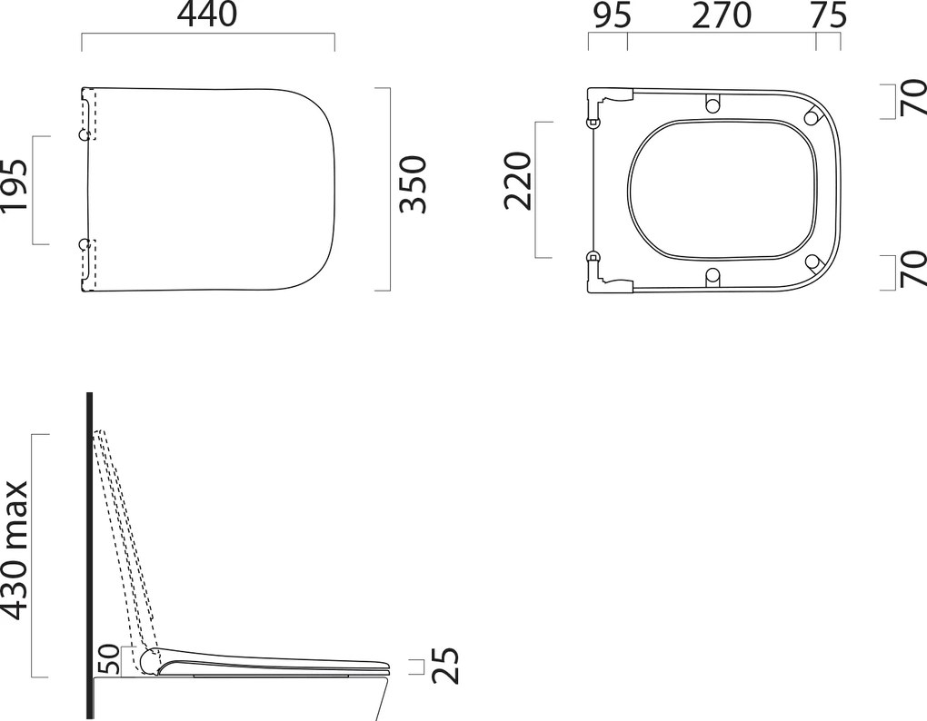Sapho, NUBES WC sedátko, Soft Close, bílá/chrom