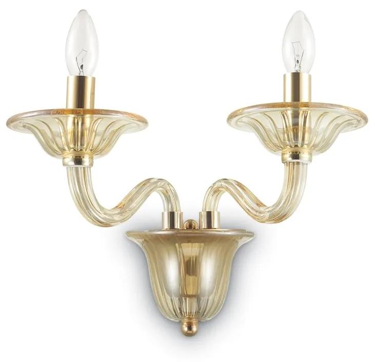 Nástěnné svítidlo Ideal Lux Danieli AP2 ambra 159935 zlaté