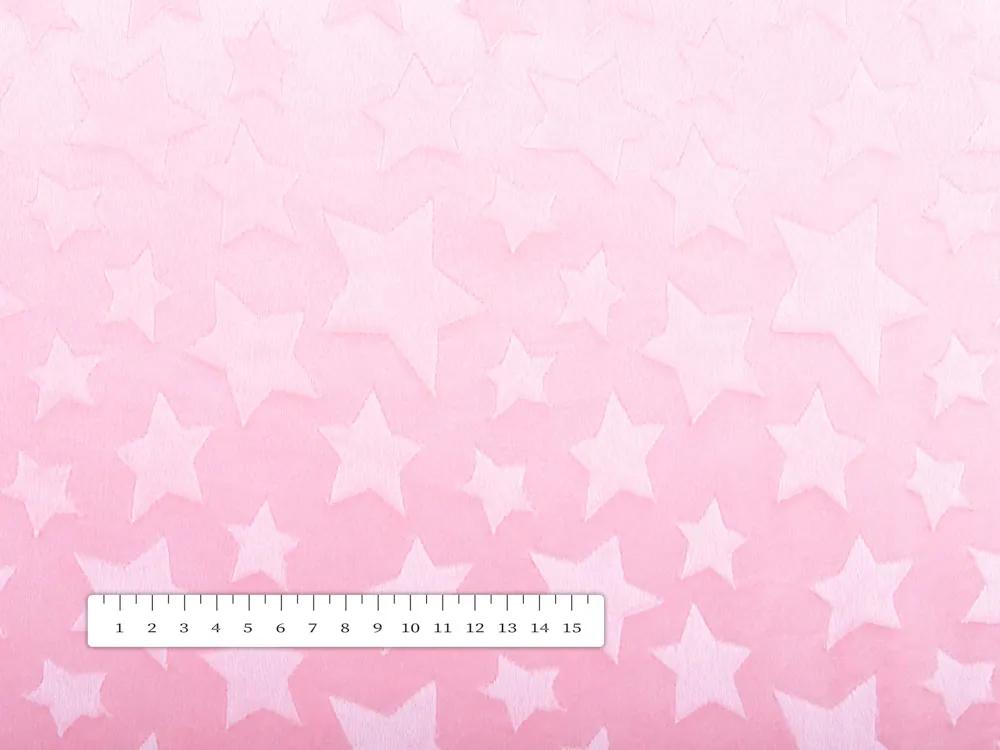 Biante Dětský povlak na polštář Minky hladký MKH-005 Hvězdičky - Světle růžový 30 x 50 cm