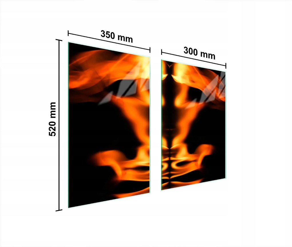 Ochranná Skleněná Deska Do Kuchyně 65x52 Oheň