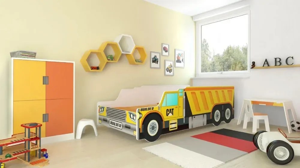 Postel s matracem CONSTRUCTION CAR 160x80