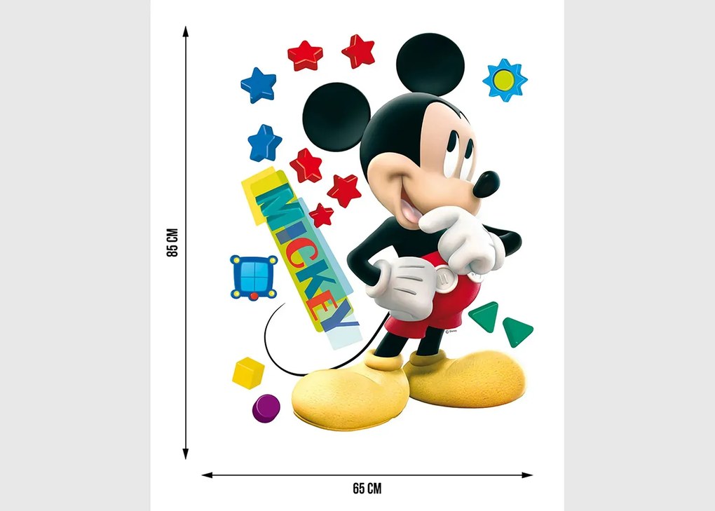 Dětská samolepka na zeď Disney Myšák Mickey Přemýšlí | 65 x 85 cm | DDK858