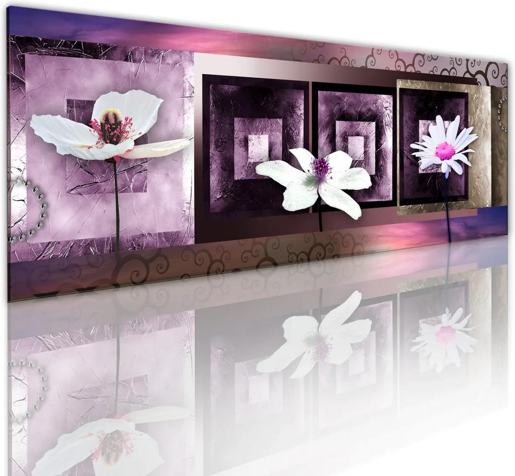 Murando DeLuxe Obrazy &gt; Abstraktní obrazy - bílé květy Velikost: 120x40 cm