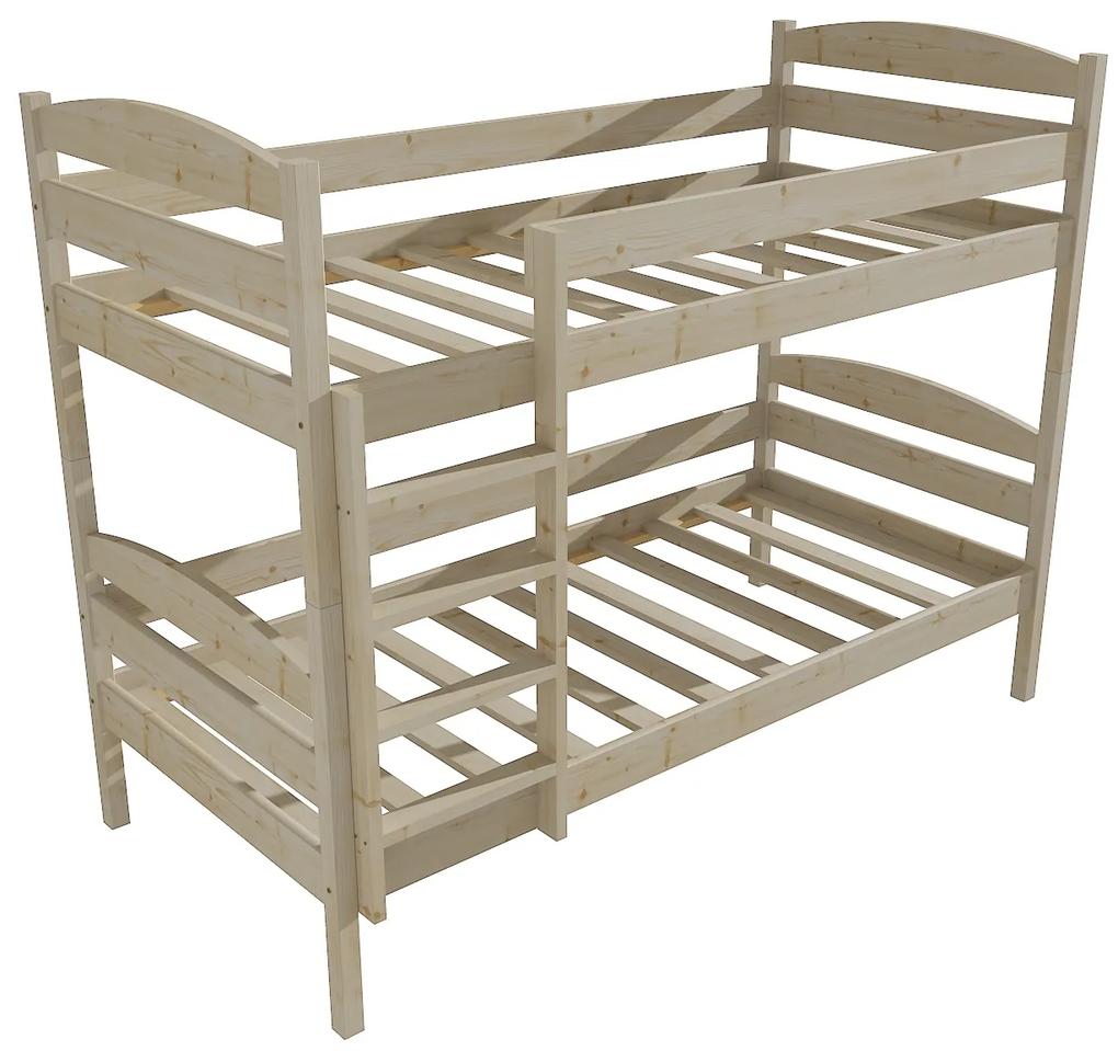 Vomaks Patrová postel PP 004 Rozměr: 80 x 180 cm, Barva: surové dřevo, Prostor mezi lůžky: 80 cm