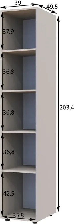 Skříň se zrcadlem jednodveřová Gelar 39 cm Kašmír