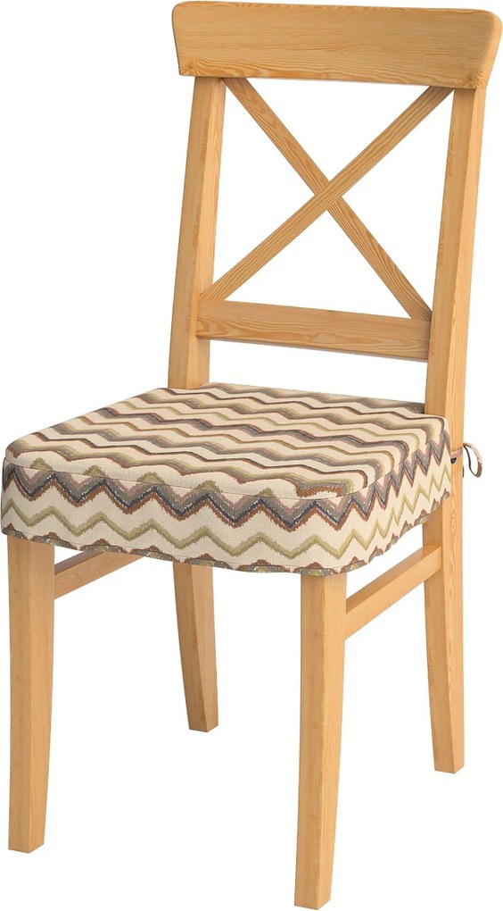 Sedák na židli IKEA Ingolf barva béžová látka pletený vzor, vzorované