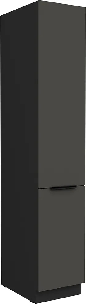 ARIA pe | vysoká skříňka 40 DK-210 2F potravinová s policemi | 40 cm | ANTI FINGERPRINT povrch | černá/šedá grafit