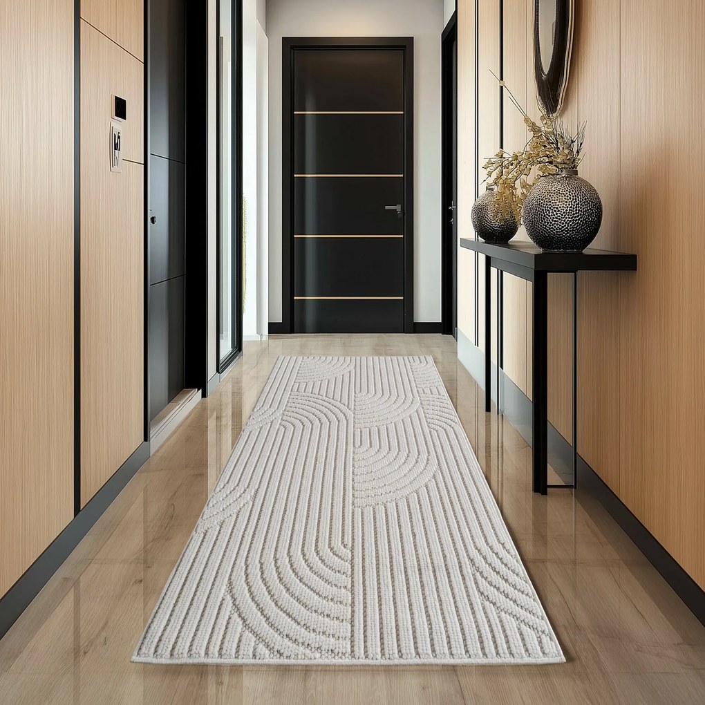 Ayyildiz, Kusový koberec Helix 2201 cream, 140x200, bílá, chodba / předsíň