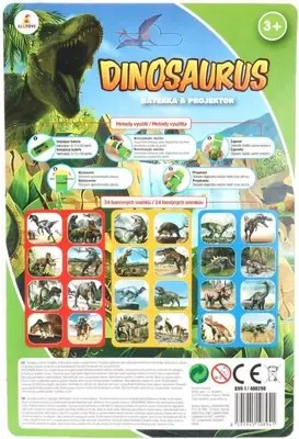 Svítilna s projektorem Dinosauři 2v1 / Dětská svítilna / 24 obrázků /