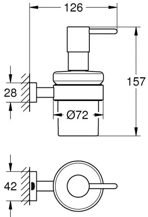 GROHE 40756001 - Dávkovač tekutého mýdla ESSENTIALS CUBE 160 ml lesklý chrom