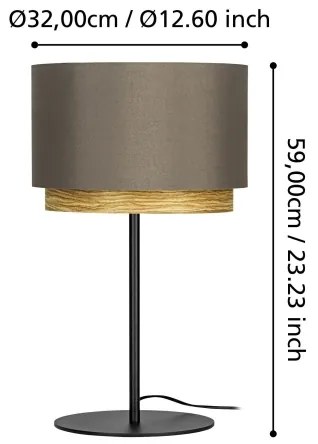 Eglo 390123 - Stolní lampa MARCHENA 1xE27/40W/230V hnědá