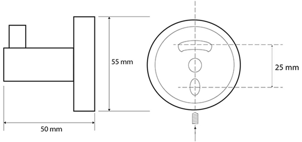 Sapho, X-ROUND BLACK věšáček, černý, XR205B