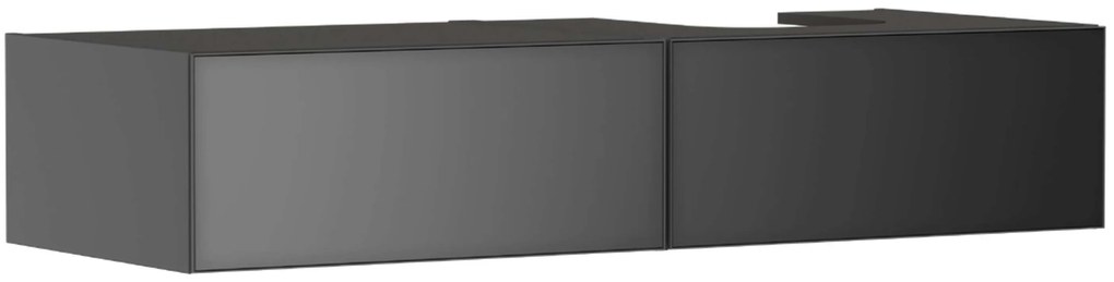 Hansgrohe Xevolos E - Umyvadlová skříňka, 28x137x55 cm, 2 zásuvky, matná šedá/metalická šedá 54324770
