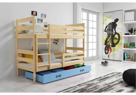 Dětská patrová postel ERYK 90x200 cm - borovice Modrá