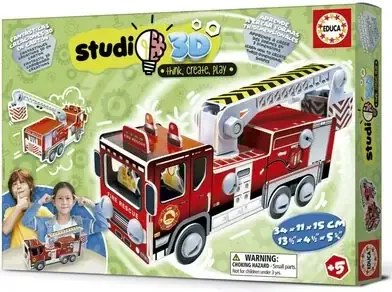 EDUCA Studio 3D model Hasičské vozidlo / 57 dílků / od 5 let