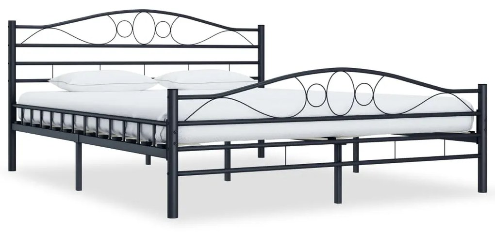 285290 vidaXL Rám postele černý ocel 180 x 200 cm
