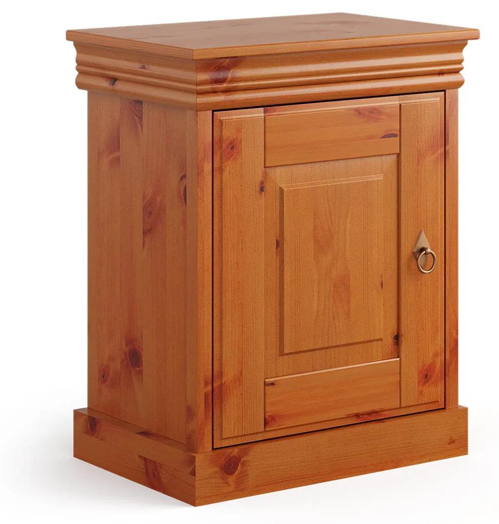 Noční stolek, borovice, barva medová borovice, kolekce Toskania